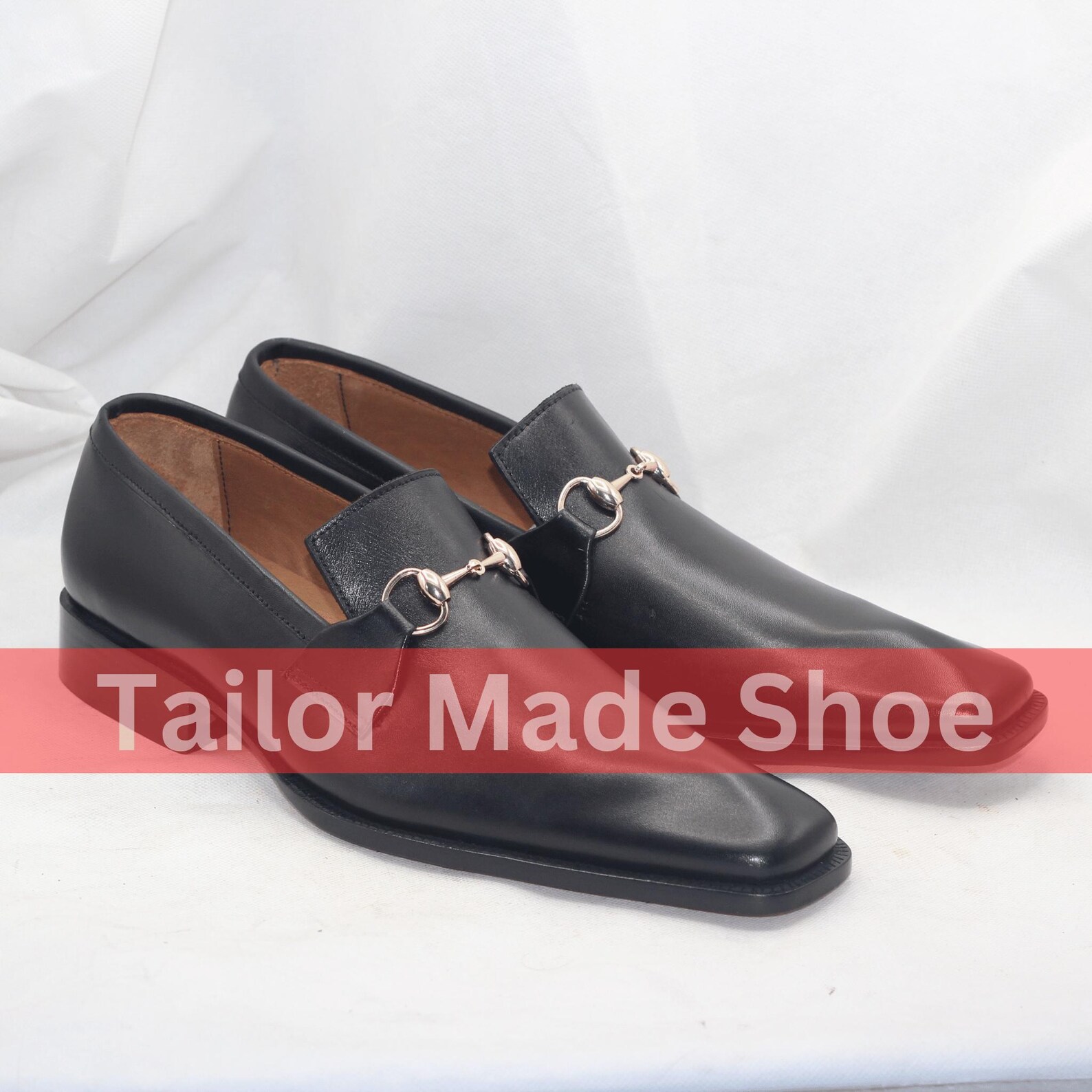 Handcrafted Italian-style Leather Loafers, Gold Buckle Accent - Etsy