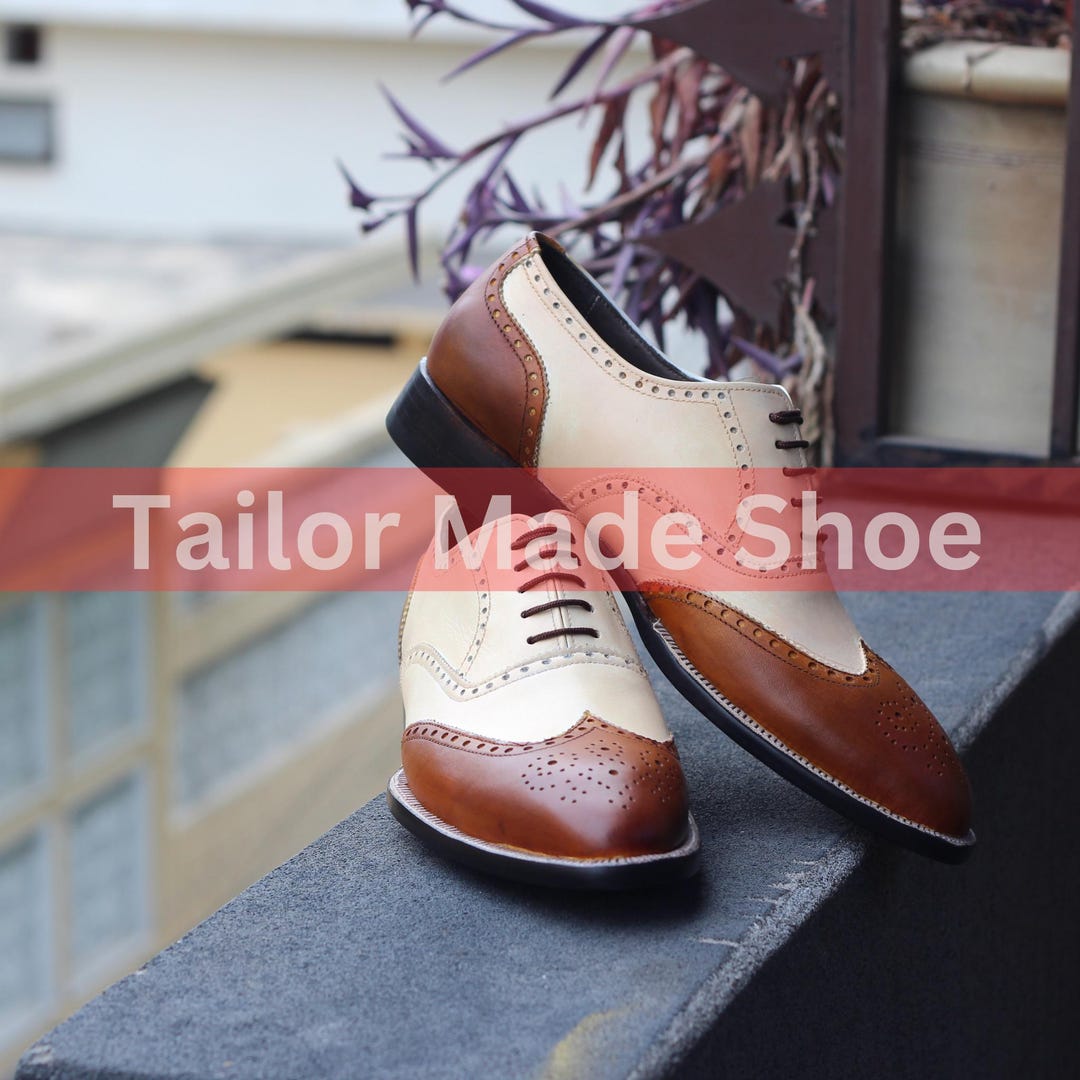 Two-tone Wingtip Brogues – Handcrafted Leather Oxford Shoes Elegant ...