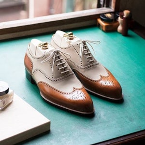 Tailor Made Shoes Bespoke Handmade Goodyear Welted Premium Quality Leather Wingtip Brogue Laceup ...