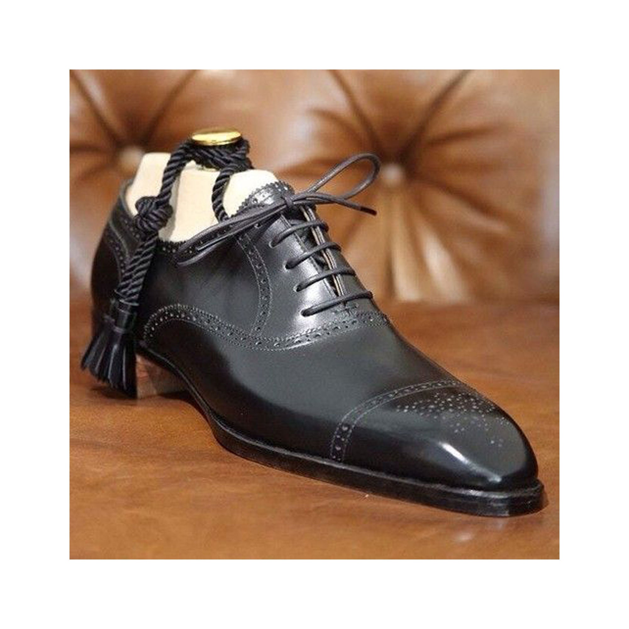 Handmade Goodyear Welted Black Leather Oxford Dress Shoes - Etsy