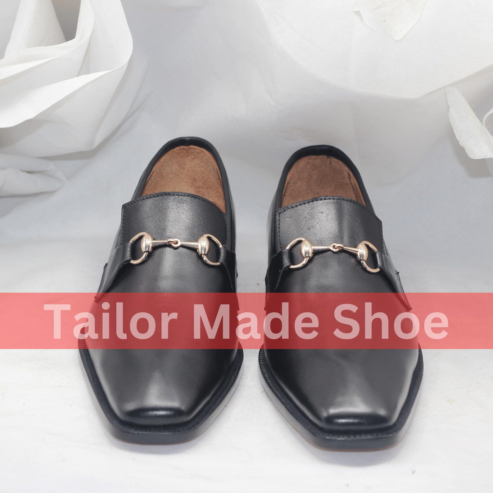 Handcrafted Italian-style Leather Loafers, Gold Buckle Accent - Etsy