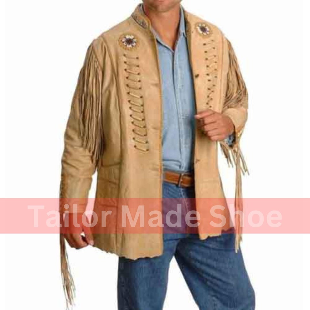 New Design Cowboy Suede Leather Jacket Western Coat, Suede Leather ...