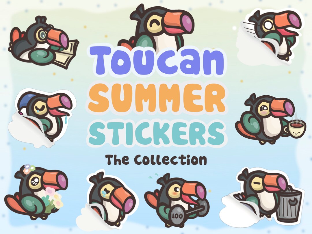 Cute Kawaii Toucan Sticker Collection Kiss-cut Stickers - Etsy