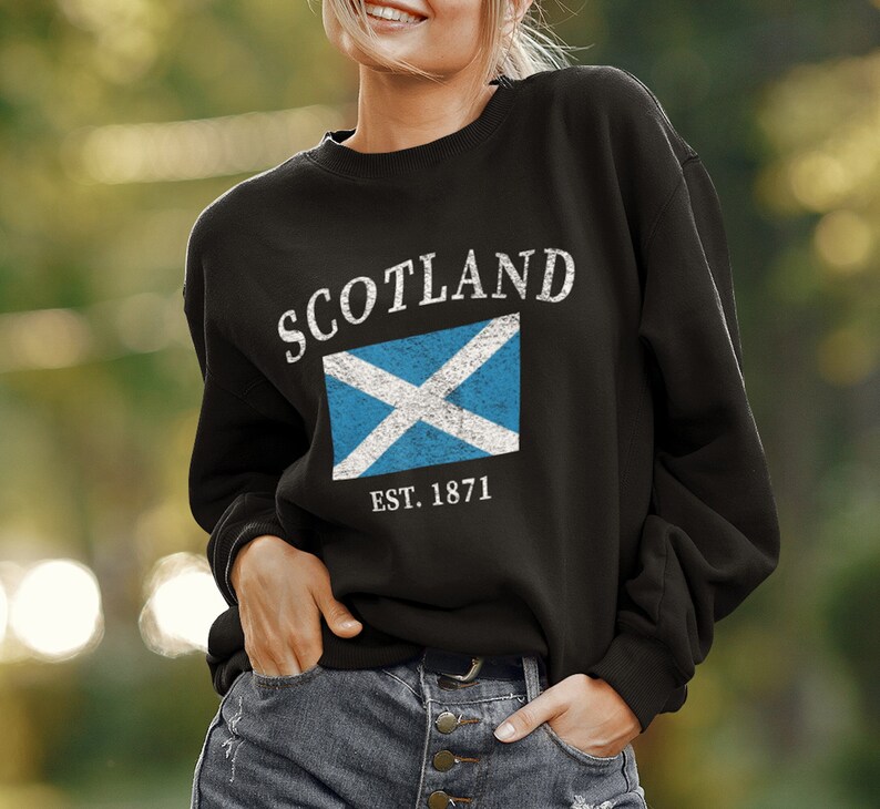 Unisex Scotland Flag Crewneck Sweatshirt, Scottish Pullover Souvenir ...