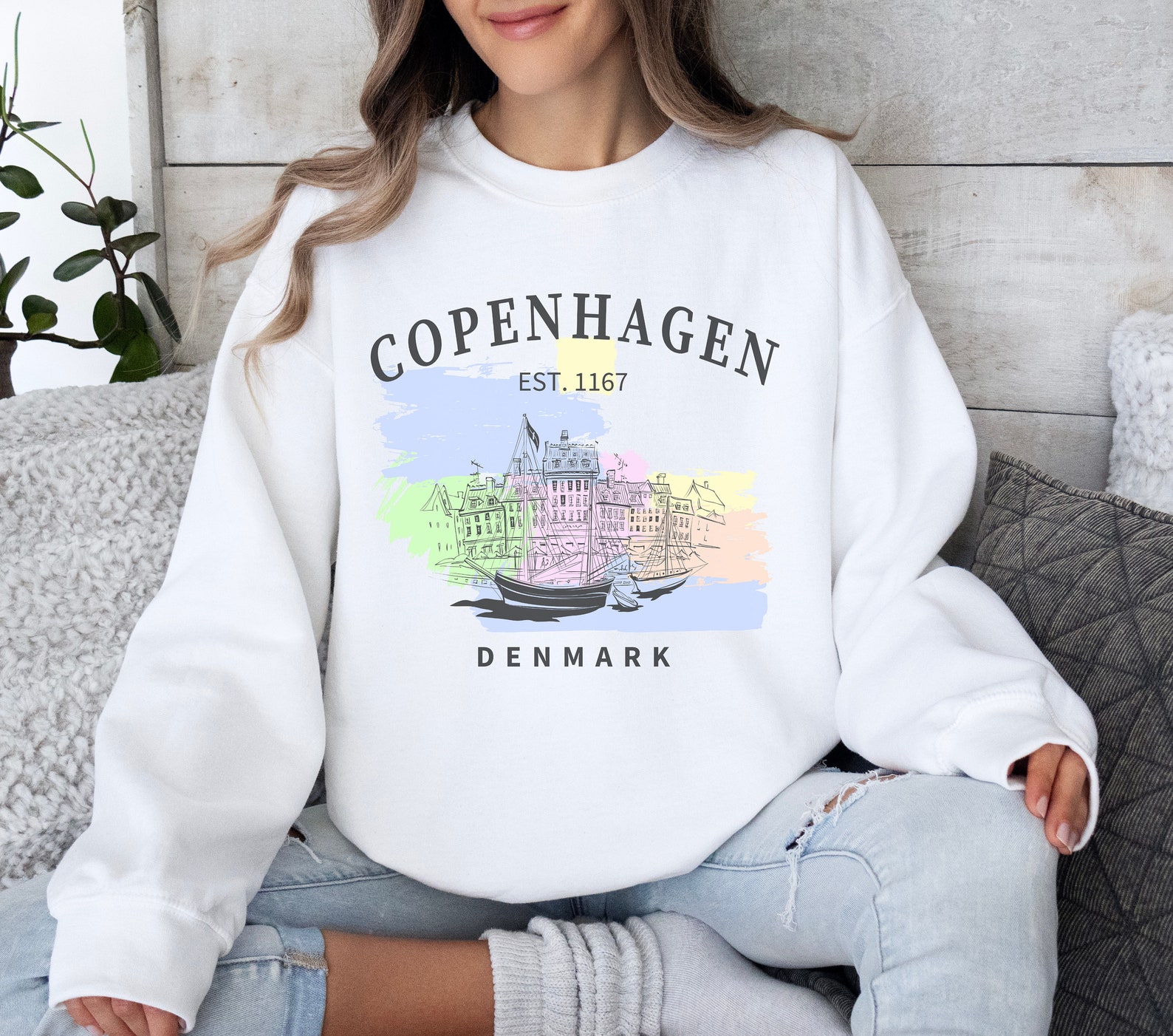 Copenhagen Denmark Sweater Pullover Sweatshirt Crewneck Gifts - Etsy