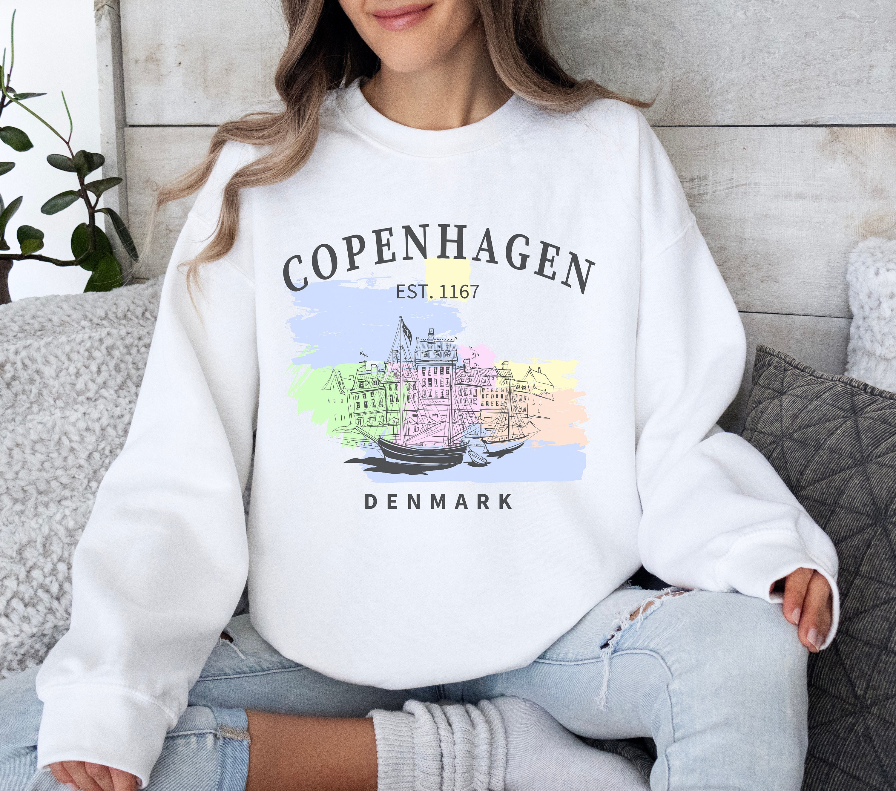 Copenhagen Denmark Sweater Pullover Sweatshirt Crewneck Gifts - Etsy