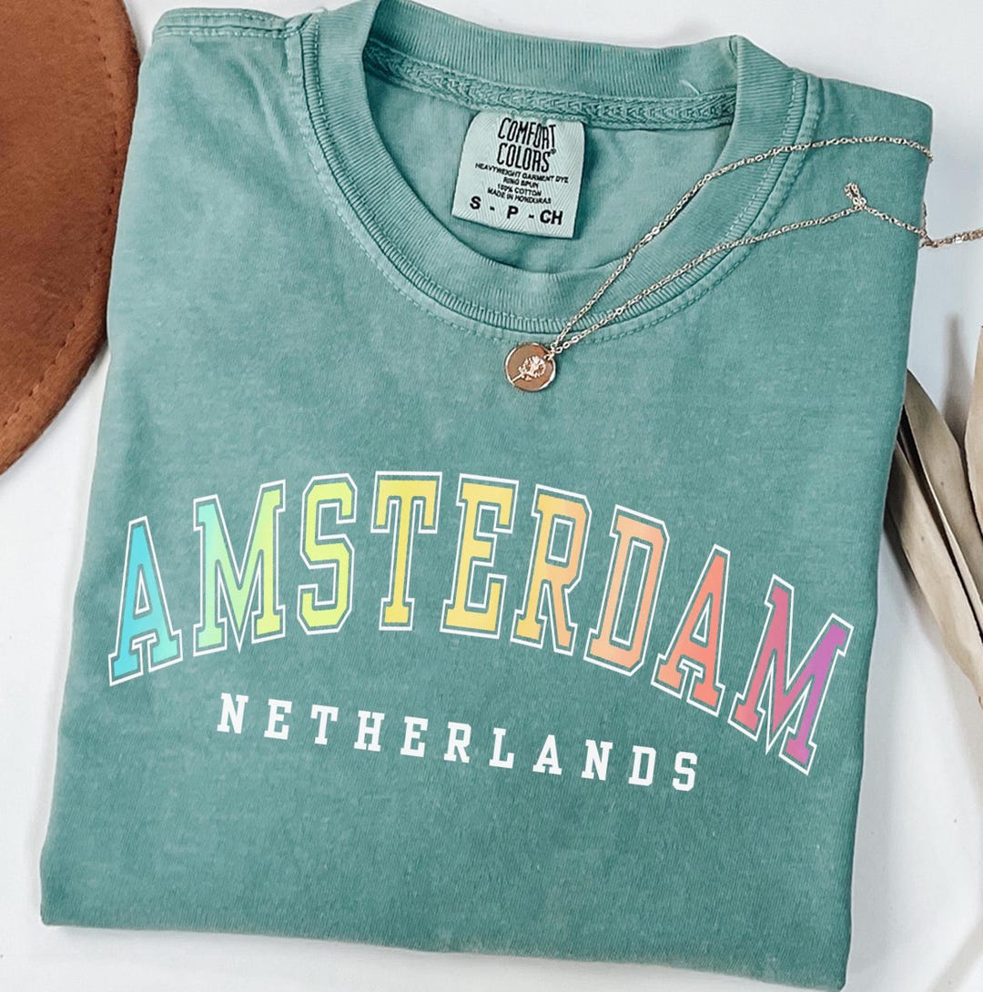 Amsterdam Netherlands Colorful Retro Tshirt Gift Tee - Etsy