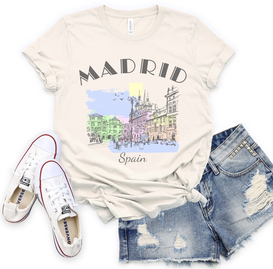 Colorful Madrid Spain Tshirt Gift Tee Souvenir - Etsy
