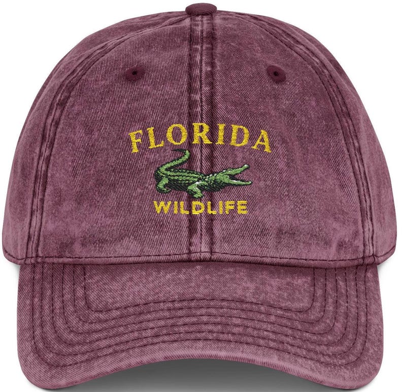 Florida Wildlife Embroidered Alligator Hat, Everglades Gift Cap - Etsy