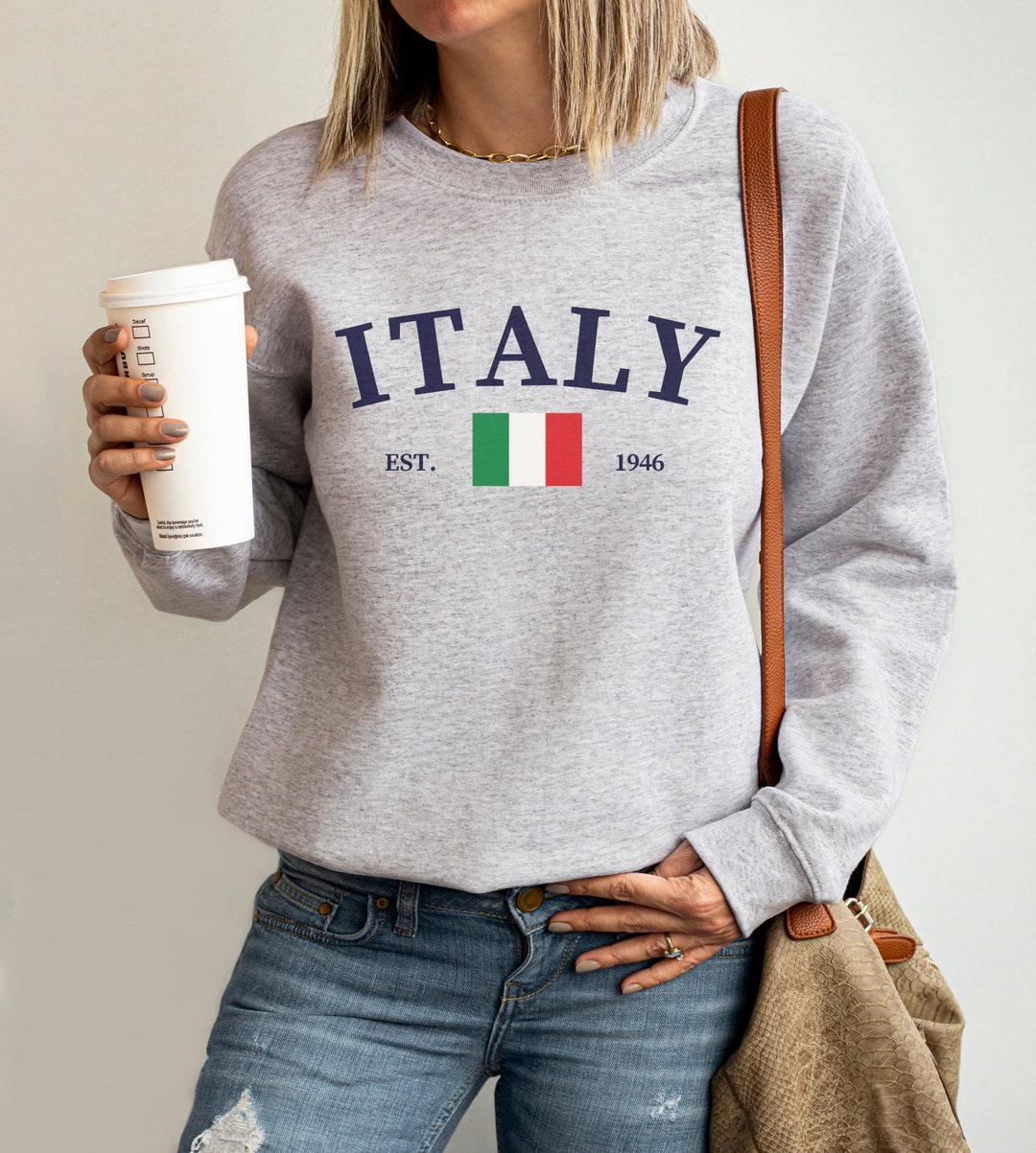Italy Flag Crewneck Sweatshirt, Italy Bucket List Trip Gift - Etsy