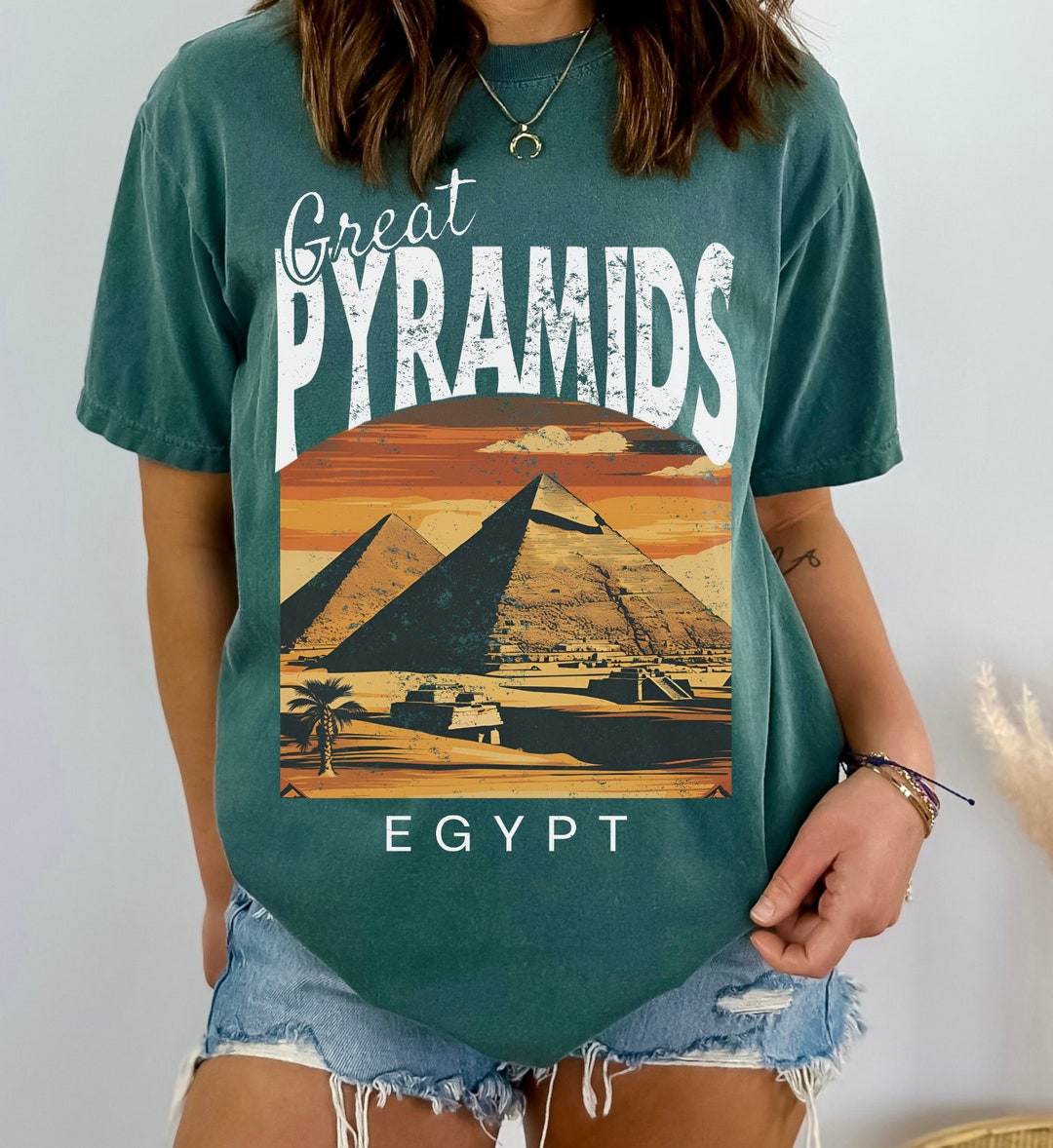 Great Pyramids Giza Egypt Tshirt Gift Tee, Seven Wonders of the World ...