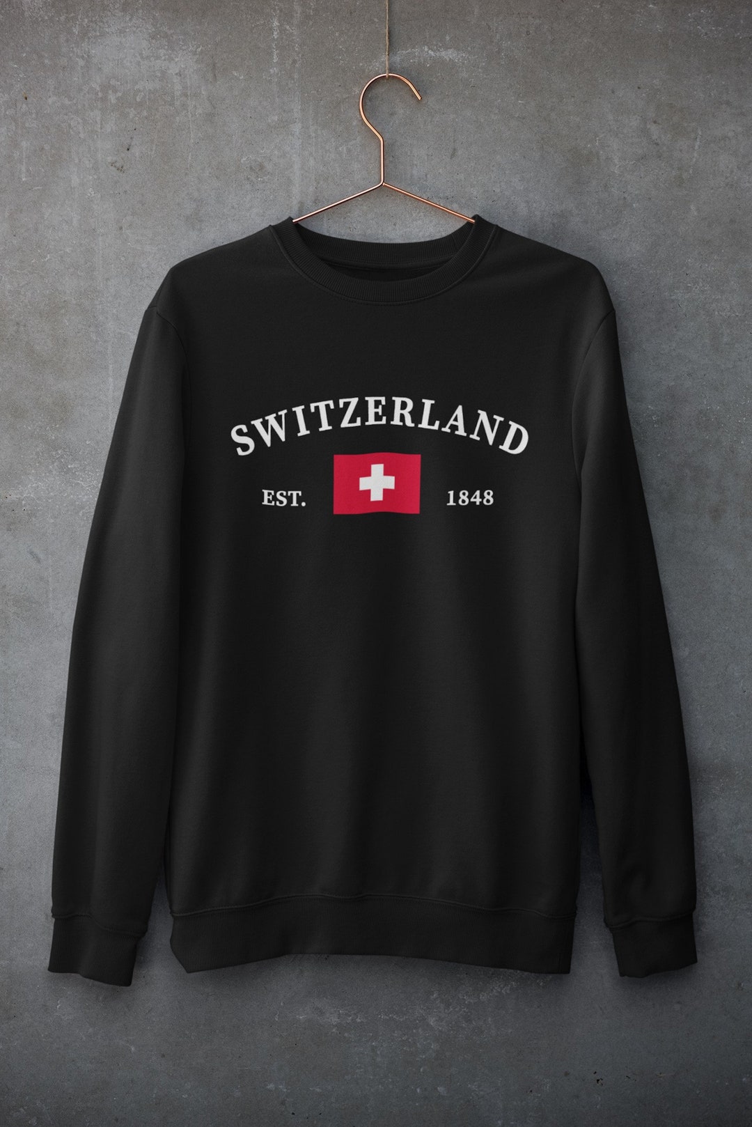 Switzerland Sweatshirt, Womens Swiss Flag Shirt, Switzerland Crewneck ...