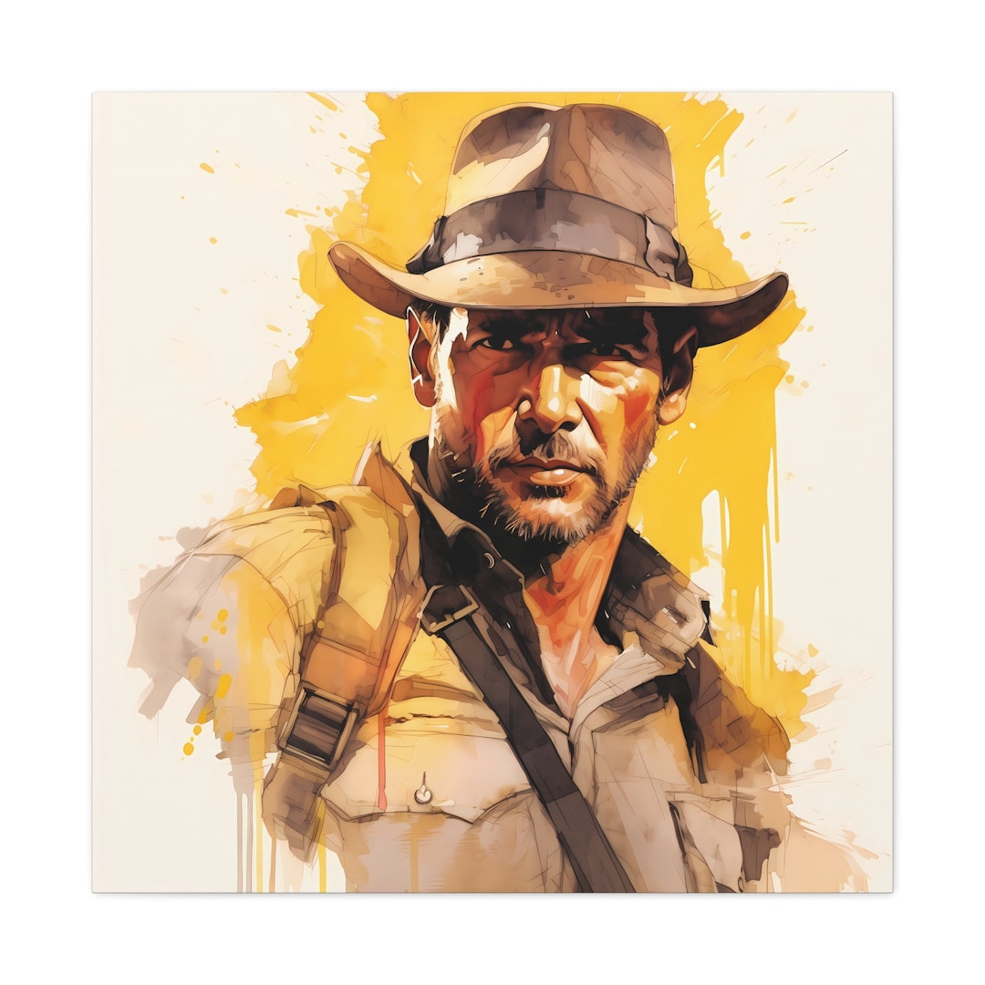 Indiana Jones Fan Art Print on Stretched Canvas - Matte Canvas ...