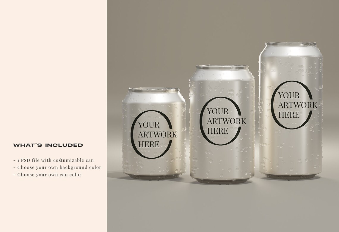 Can Set Mockup, Aluminum Can Mockup, Drink Can Mockup, Beer Can Mockup ...
