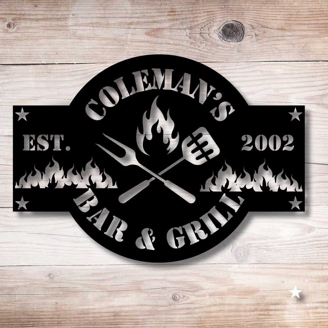 Personalized Grill Sign, Custom BBQ Metal Sign, Personalized Metal ...