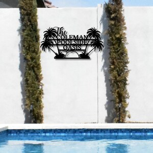 Custom Metal Pool Sign, Personalized Metal Poolside Sign, Metal ...