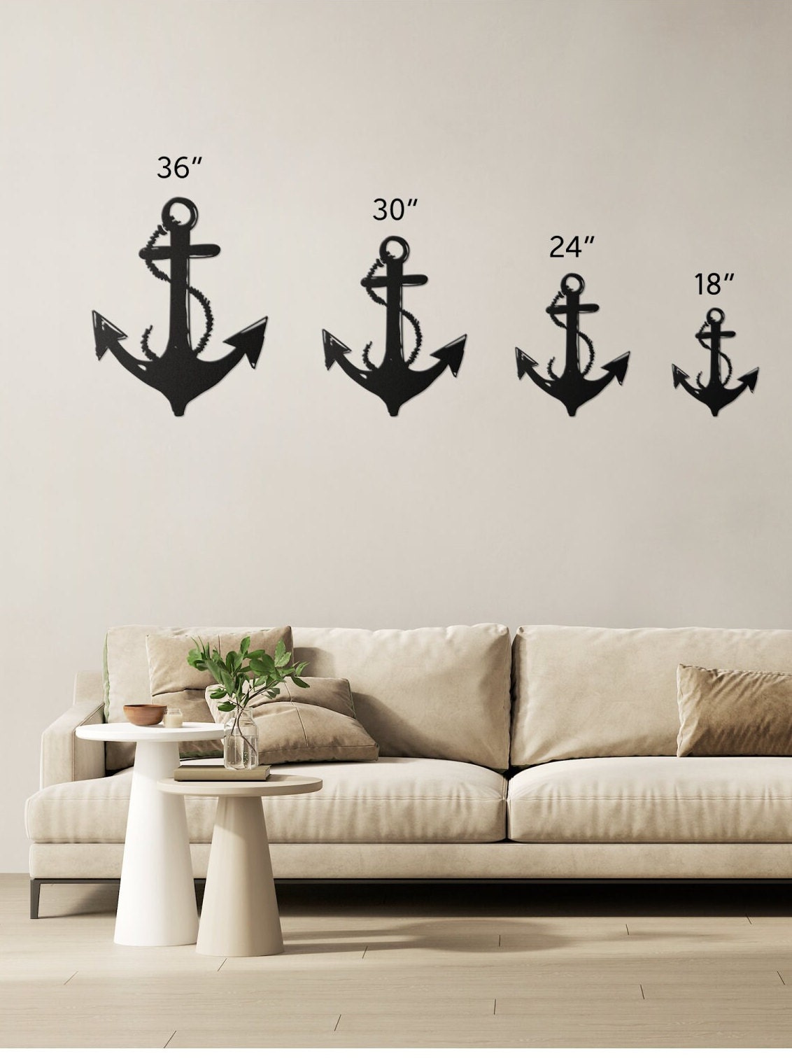 Metal Anchor Wall Art, Anchor Metal Wall Art, Anchor Metal Decor, Beach ...