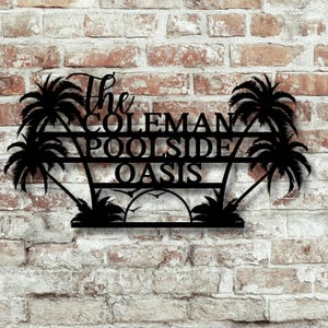 Custom Metal Pool Sign, Personalized Metal Poolside Sign, Metal ...