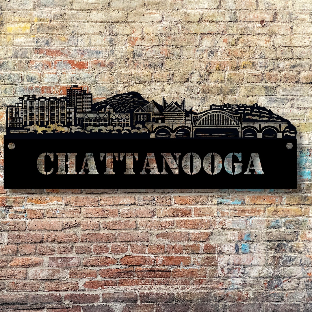 Chattanooga Tennessee City Skyline Metal Decor, Chattanooga Skyline ...