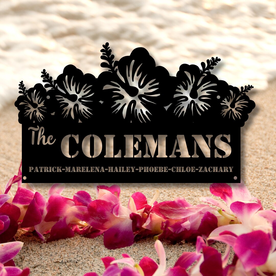 Custom Hawaiian Name Metal Decor, Family Name Home Decor, Custom Metal ...