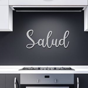 Salud Metal Wall Art, Spanish Metal Wall Sign, Cheers Wall Art, Salud ...