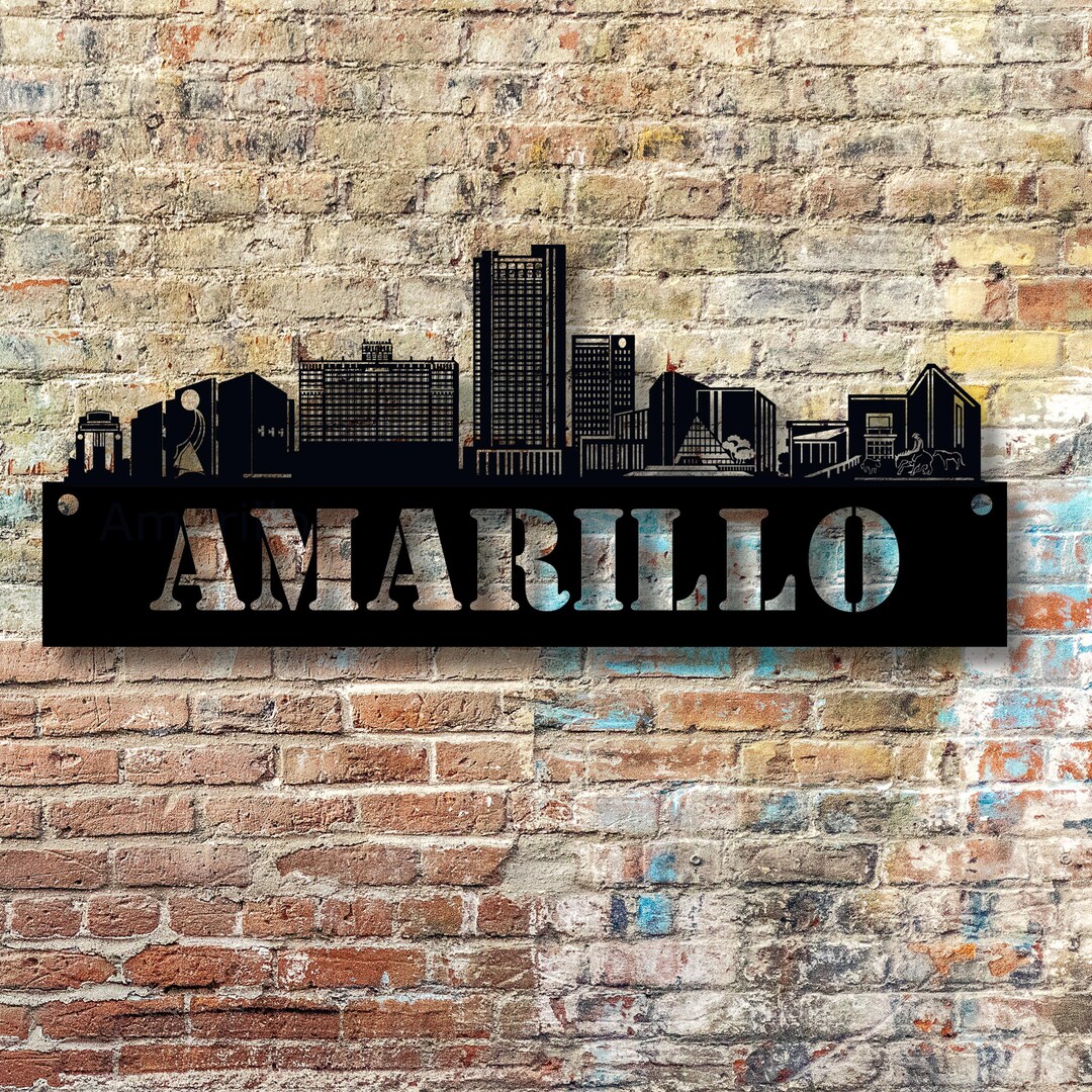 Amarillo Metal City Skyline Decor, Amarillo Wall Art, Texas Art ...