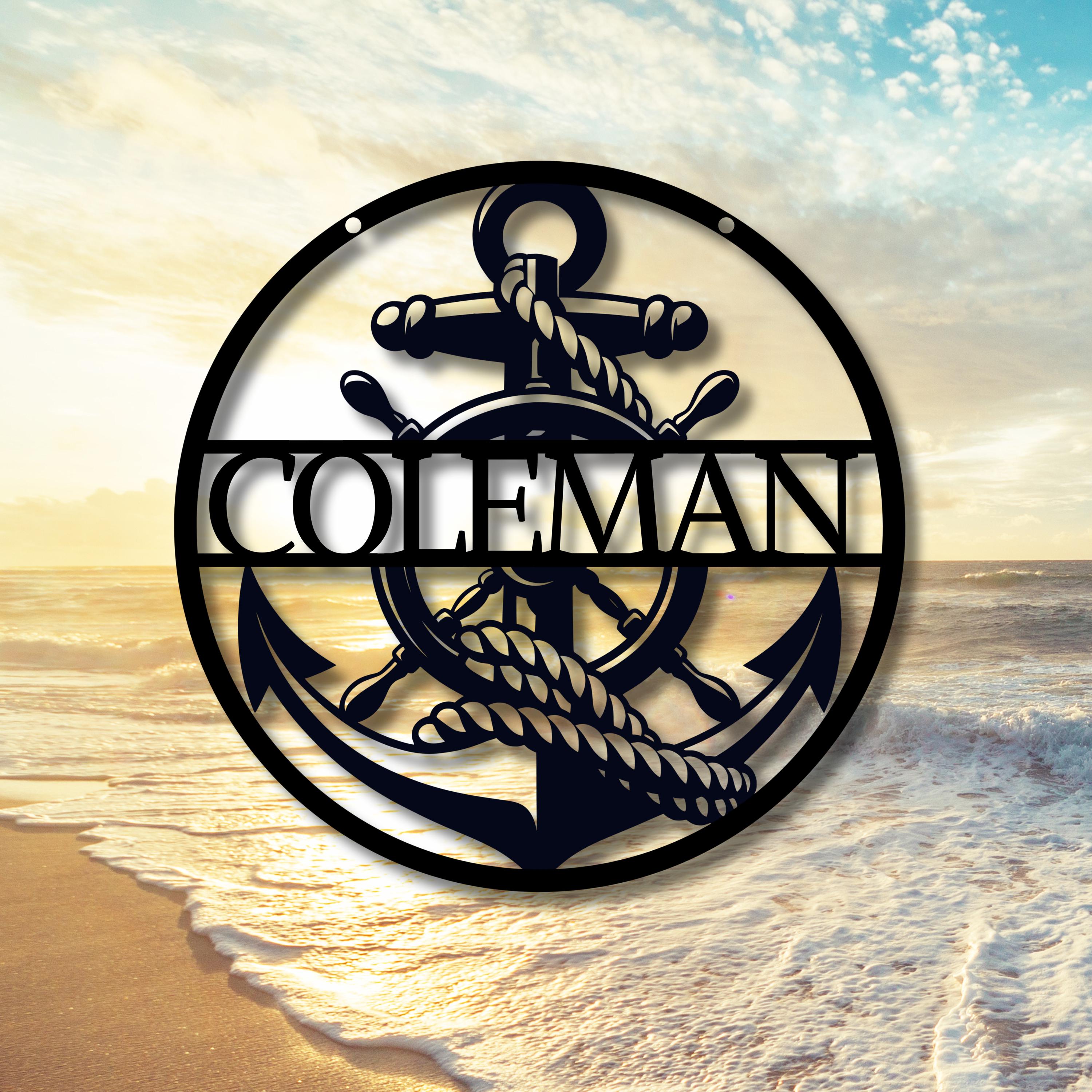 Personalized Anchor Metal Sign, Metal Family Name Sign, Front Porch ...