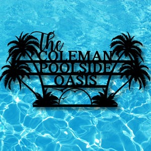 Custom Metal Pool Sign, Personalized Metal Poolside Sign, Metal ...