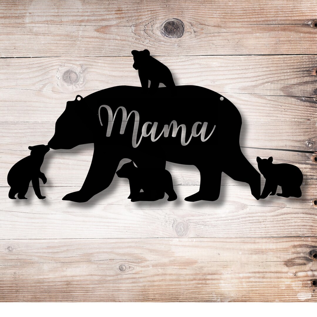 Mama Bear Metal Wall Art, Mama Bear Metal Wall Sign, Mama Home Decor ...