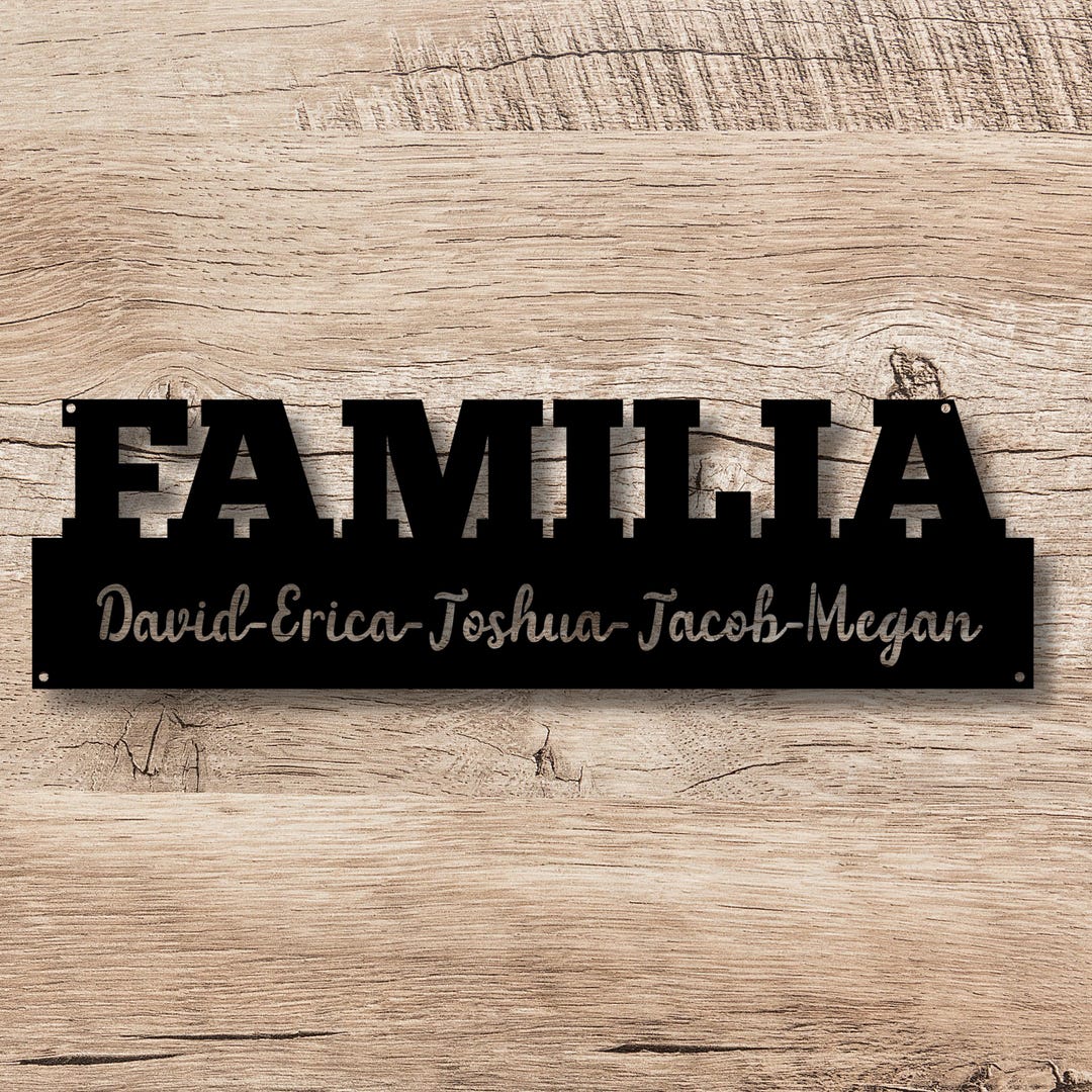 Familia Name Metal, Custom Familia Metal Name Sign, Family Sign ...