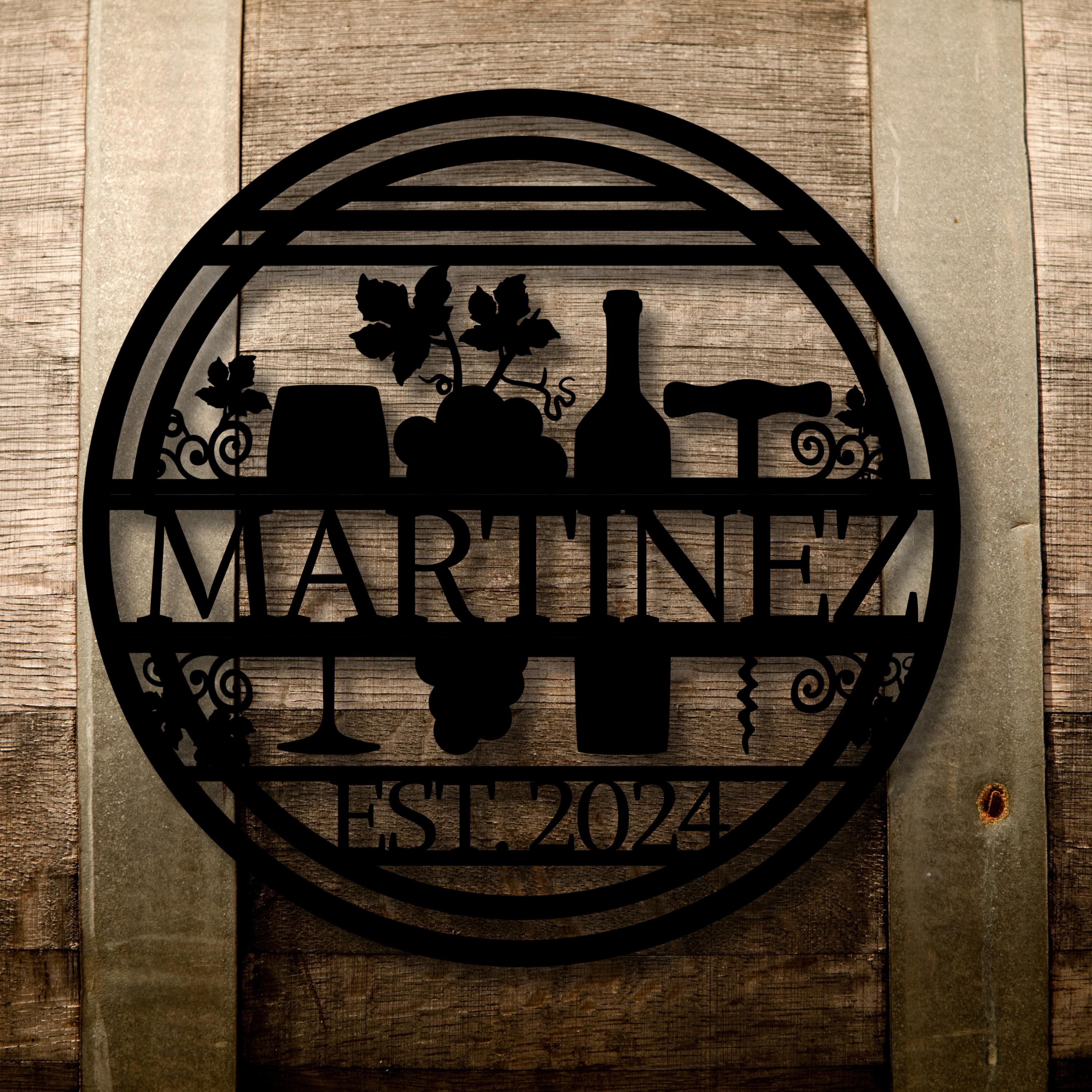 Custom Wine Cellar Metal Wall Art, Personalized Wine Sign, Metal Wine ...