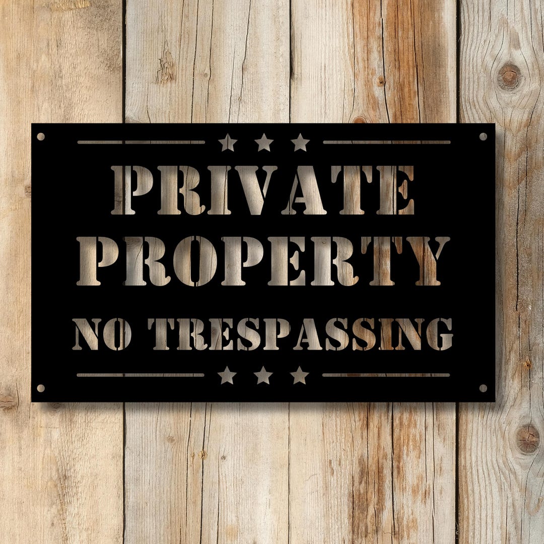 Private Property No Trespassing Metal Fence Sign, Property Metal Sign ...