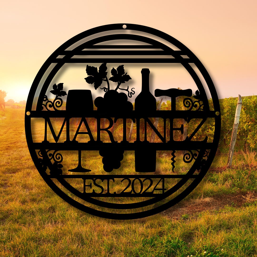 Custom Wine Cellar Metal Wall Art, Personalized Wine Sign, Metal Wine ...