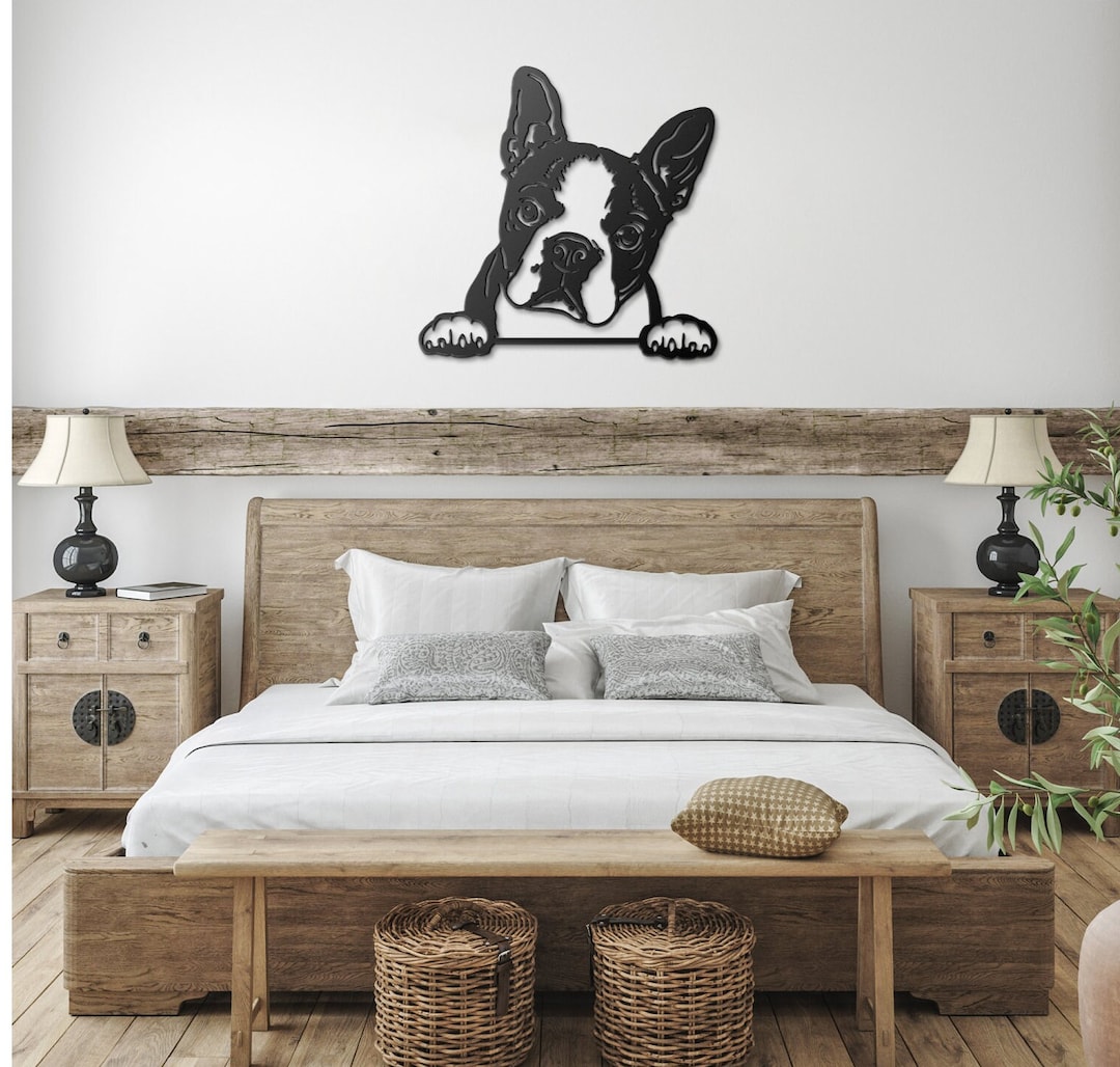 Boston Terrier Metal Wall Art, Boston Terrier Black Metal Dog ...