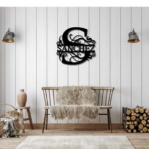 Custom Metal Monogram Letter Wall Art, Personalized Wedding Gift, Last ...