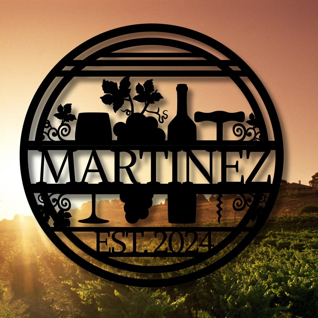 Custom Wine Cellar Metal Wall Art, Personalized Wine Sign, Metal Wine ...