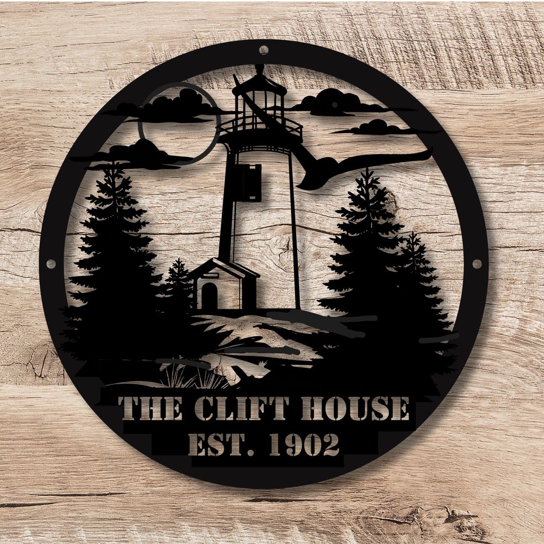 Custom Lighthouse Metal Dec, Personalized Name Lighthouse Metal Wall ...