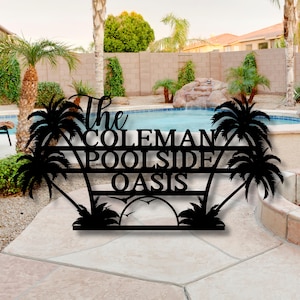 Custom Metal Pool Sign, Personalized Metal Poolside Sign, Metal ...