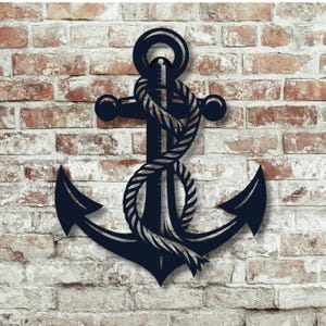 Anchor Metal Wall Decor, Metal Rustic Anchor Sign, Nautical Metal ...