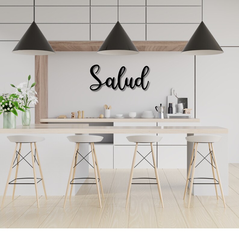Salud Metal Wall Art, Spanish Metal Wall Sign, Cheers Wall Art, Salud ...