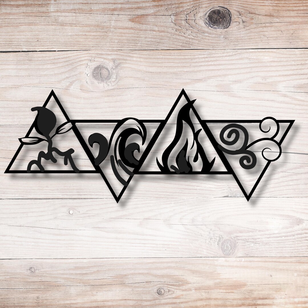 Four Elements Metal Wall Decor, 4 Elements of Nature Sign, Four ...
