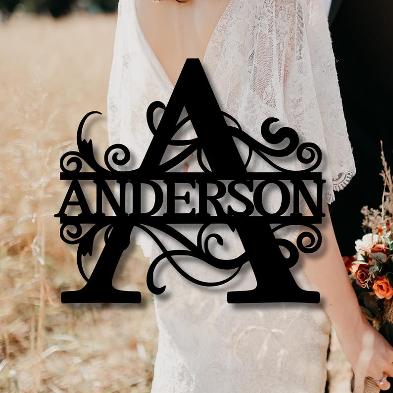 Custom Metal Monogram Letter Wall Art, Personalized Wedding Gift, Last ...