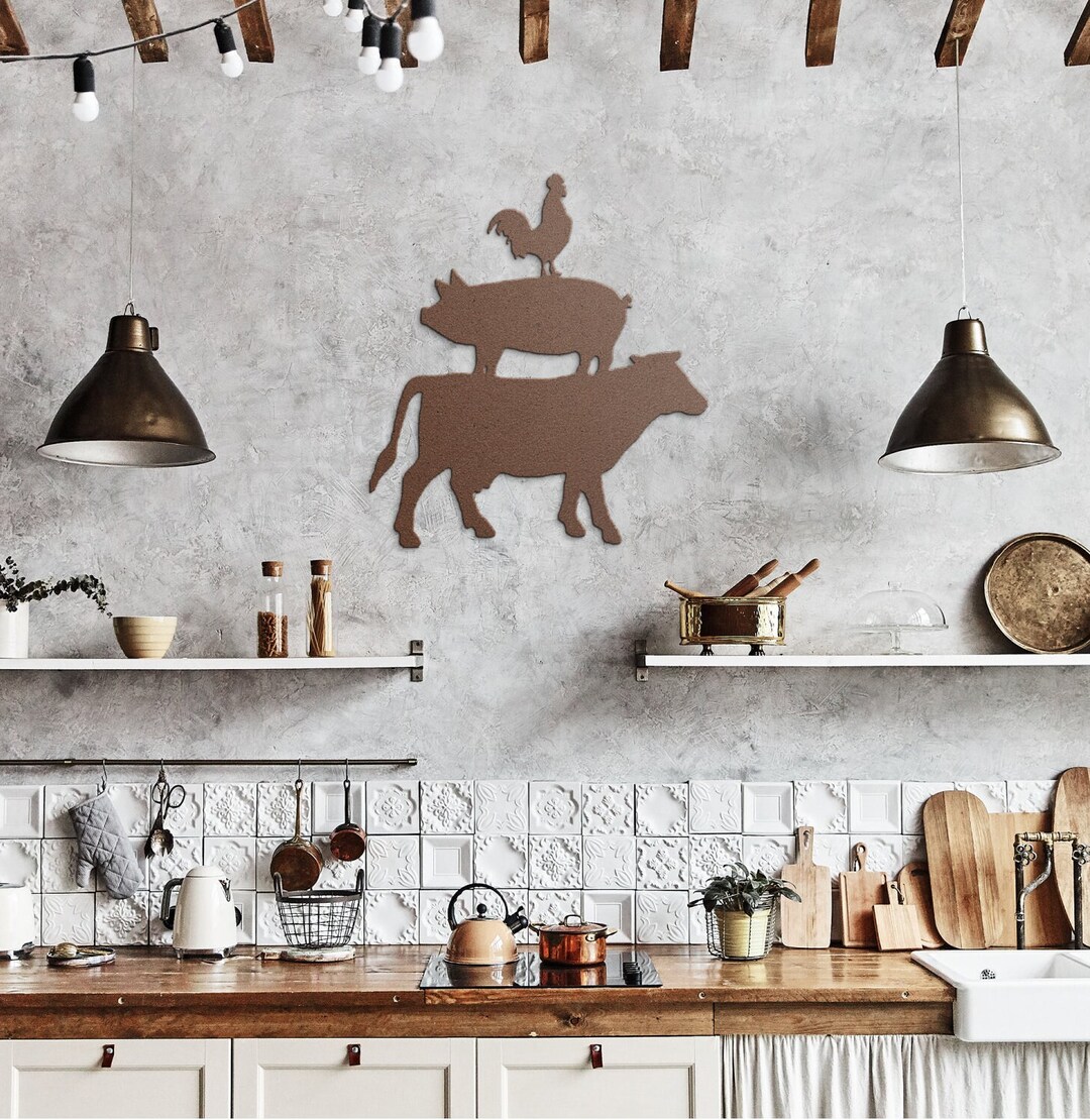 Farm Animal Metal Wall Art, Farmhouse Decor, Farmhouse Metal Art ...