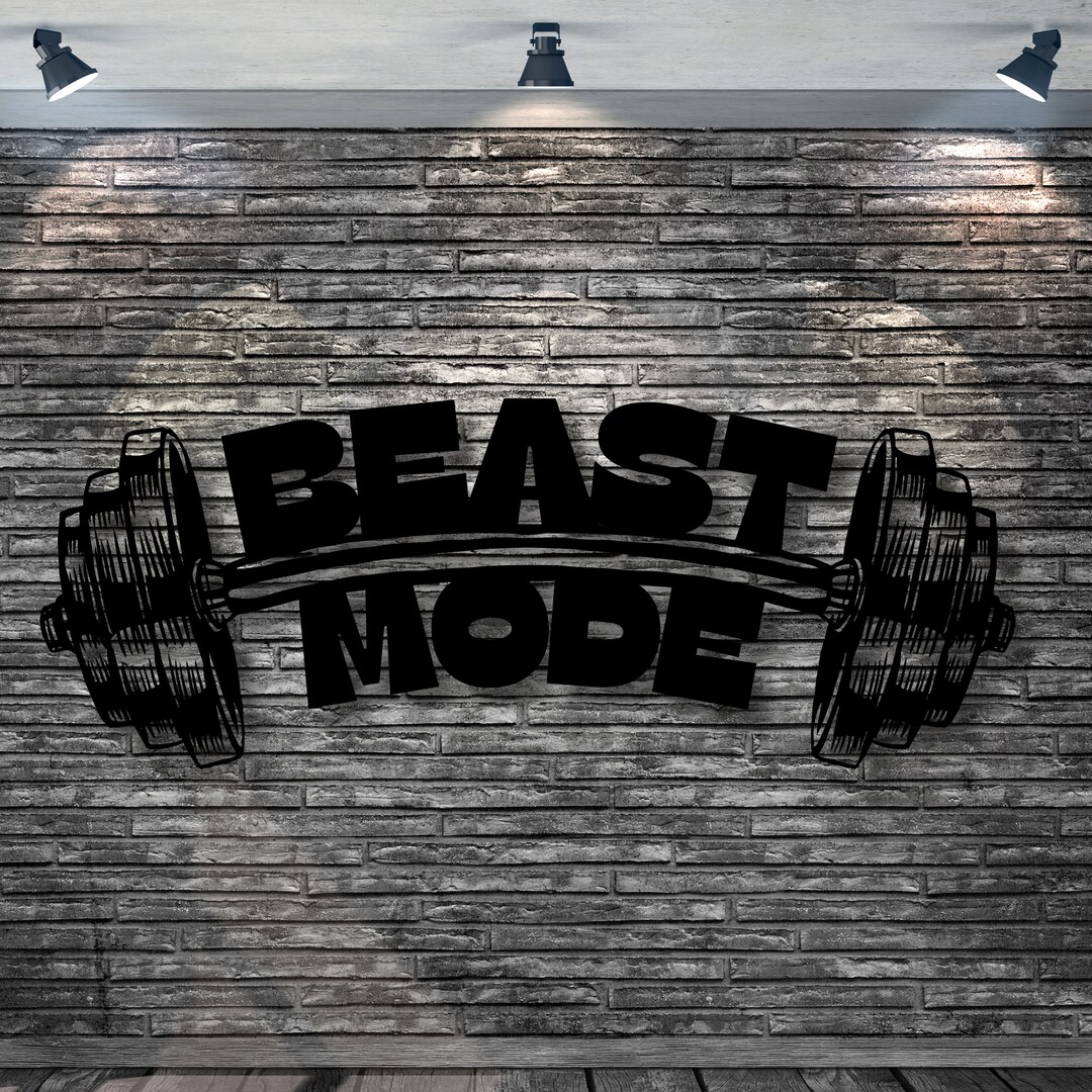 Beast Mode Metal Wall Sign, Metal Gym Sign, Home Gym Metal Sign Beast ...