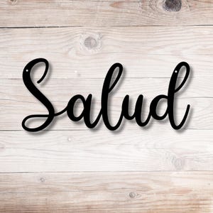 Salud Metal Wall Art, Spanish Metal Wall Sign, Cheers Wall Art, Salud ...