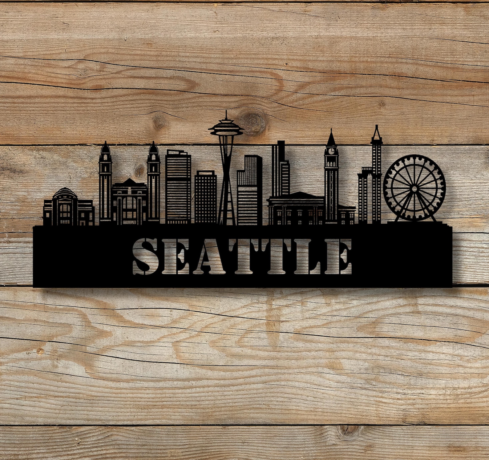 Seattle Skyline Metal Wall Art, Seattle Skyline Decor, Washington State ...