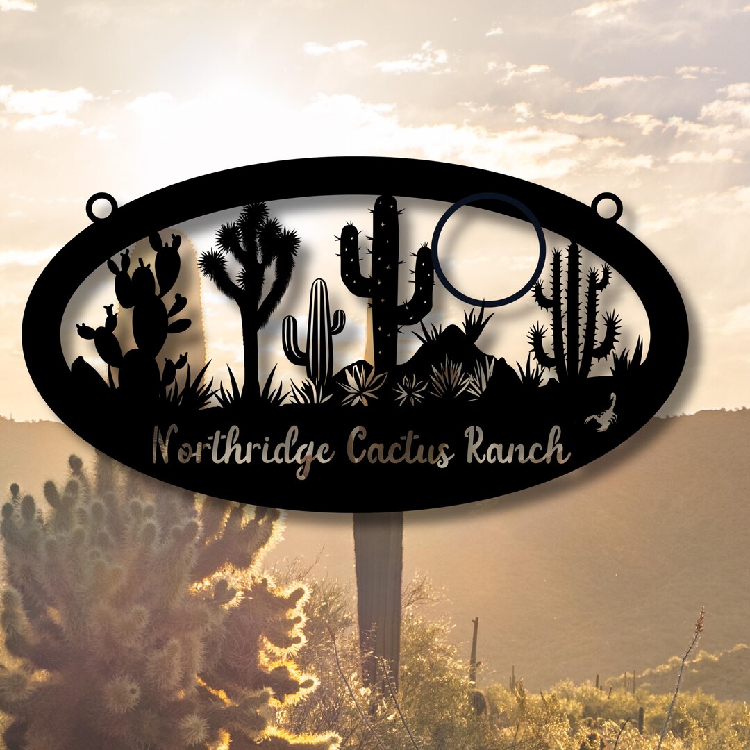 Custom Cactus Metal Decor, Personalized Cactus Metal Sign, Cactus ...
