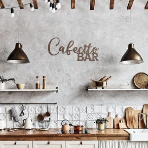 Cafecito Bar Metal Wall Art, Cafecito Bar Sign, Coffee Bar Metal Wall ...