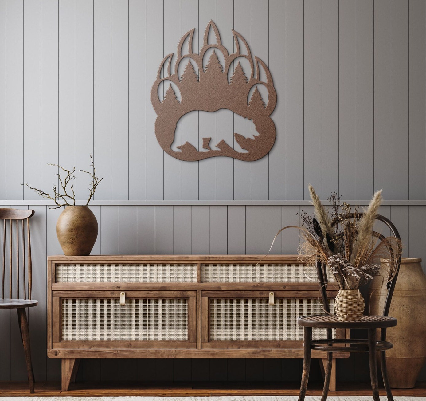 Bear Paw Metal Wall Art Cabin Metal Wall Art Wilderness - Etsy