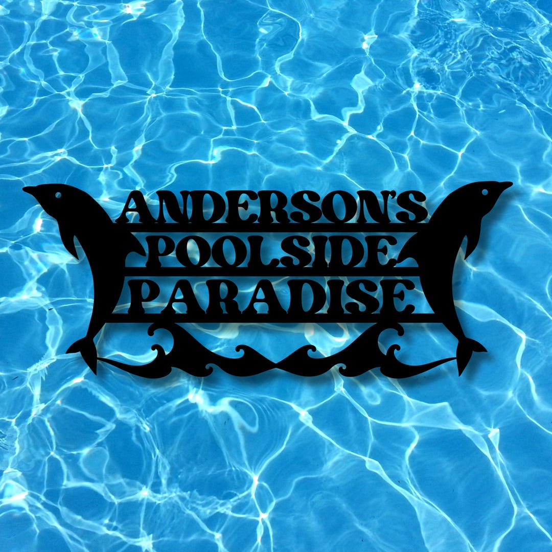 Custom Metal Pool Sign, Personalized Metal Poolside Sign, Metal ...